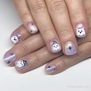 26 Eerily Adorable Ghost Nails That Are Perfect for Halloween | Kbeauty ...