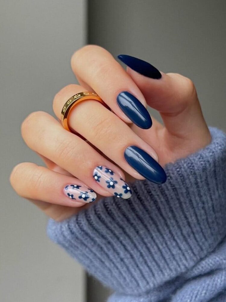 23 Stunning Dark Blue Nails That Are Seriously Next-Level! | Kbeauty ...